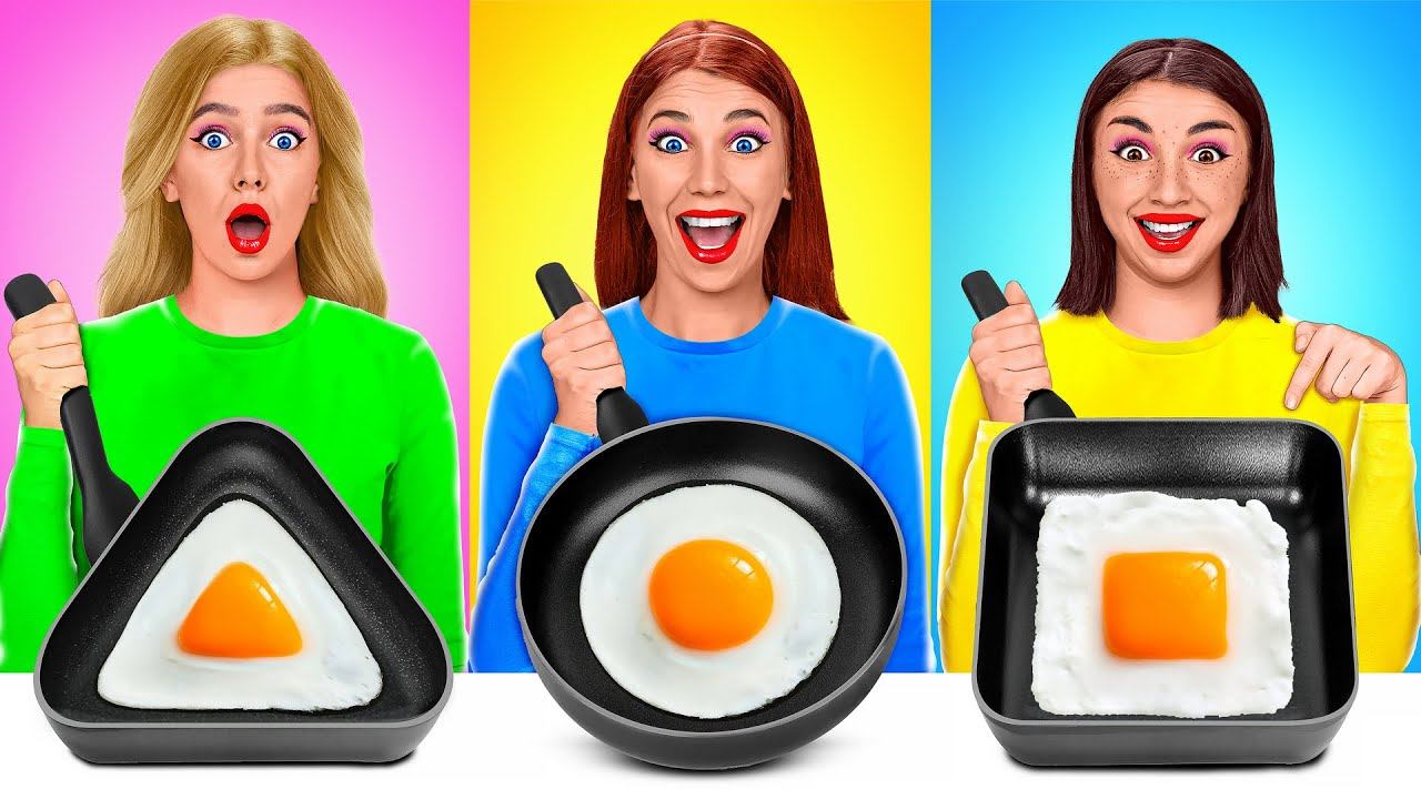 Геометрический челлендж с едой #2 | Пробуем еду одной формы с Multi DO Challenge