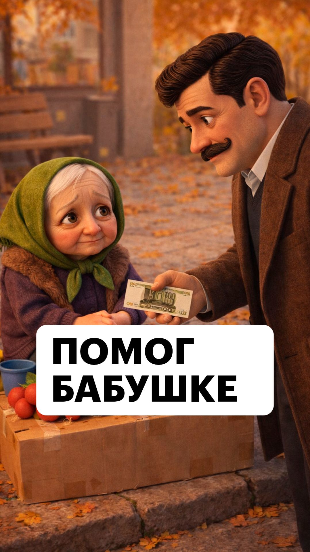 Помог бабушке