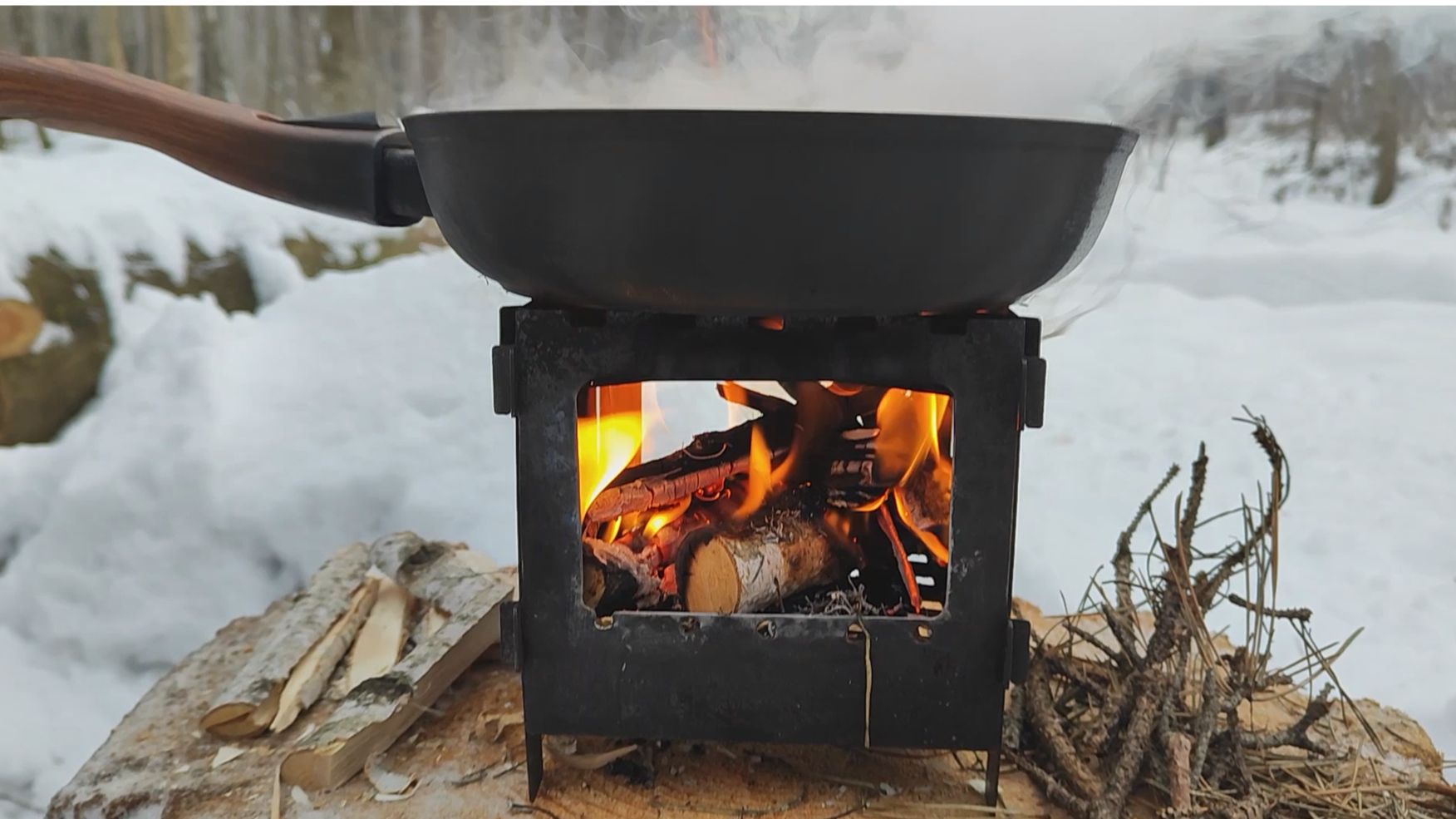 Доработанная печка-щепочница