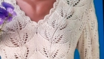 Вяжем красивый узор для кофточки.