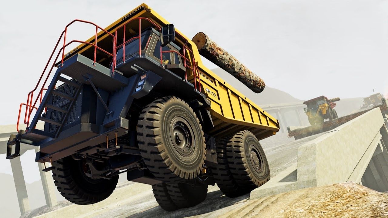 МАШИНКИ ВИДЕО ПРО МАШИНКИ СИМУЛЯТОР КРАШ-ТЕСТА ГОНКА С ГОРЫ НА ОГРОМНЫХ САМОСВАЛАХ ИГРУШКИ МАШИНКИ