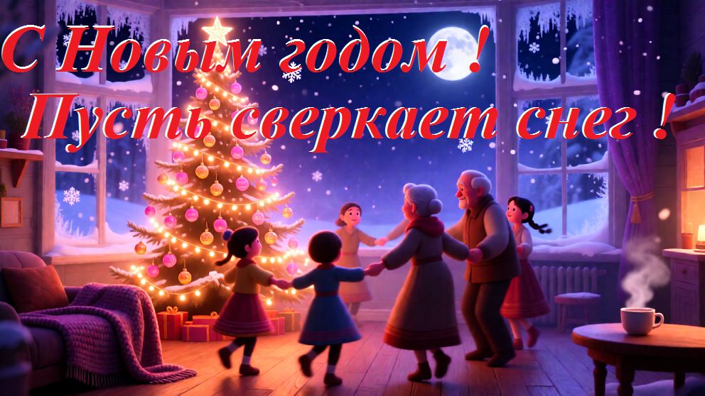 С Новым годом! Пусть сверкает снег! Новогодняя песня, AI Suno