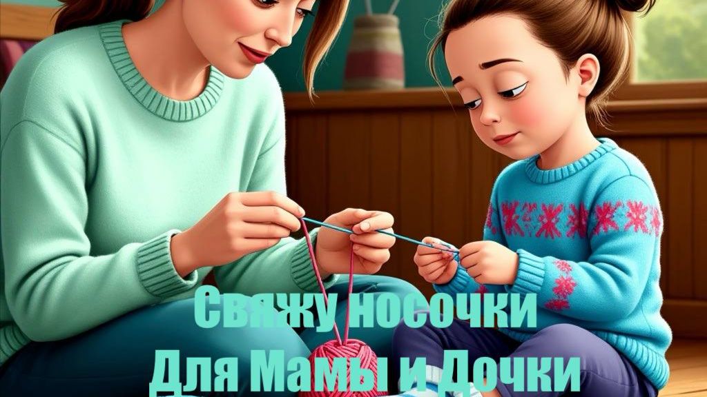 СП Свяжем носочки для Мамы и Дочки 2 Отчёт №2