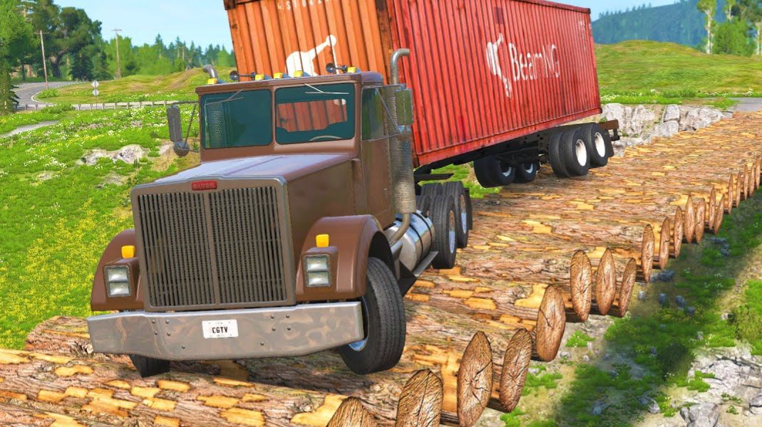 Машины против бревенчатого моста 😱 | BeamNG.Drive|Бемиджи Драйв