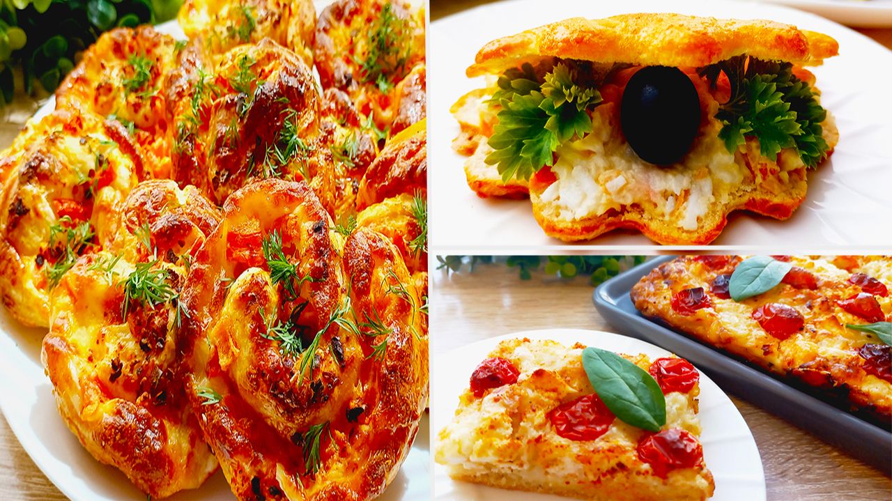 ТОП-3 рецепта из слоеного теста ! Быстрая выпечка! Пальчики оближешь! Просто и очень вкусно!