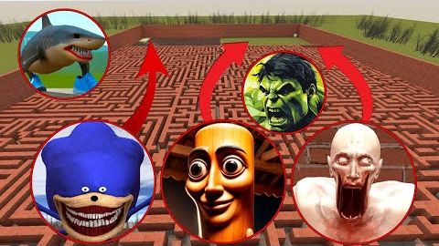 МУЛЬТИК Эпическая битва: SCP 096 против Тунг Тунг Сахура против Шин Соника из Garry's Mod!