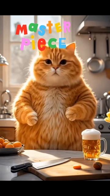 прикольный рыжий кот и масик