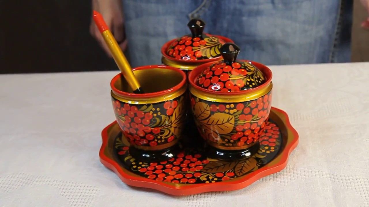 Столовый набор хохлома / www.artshop-rus.com