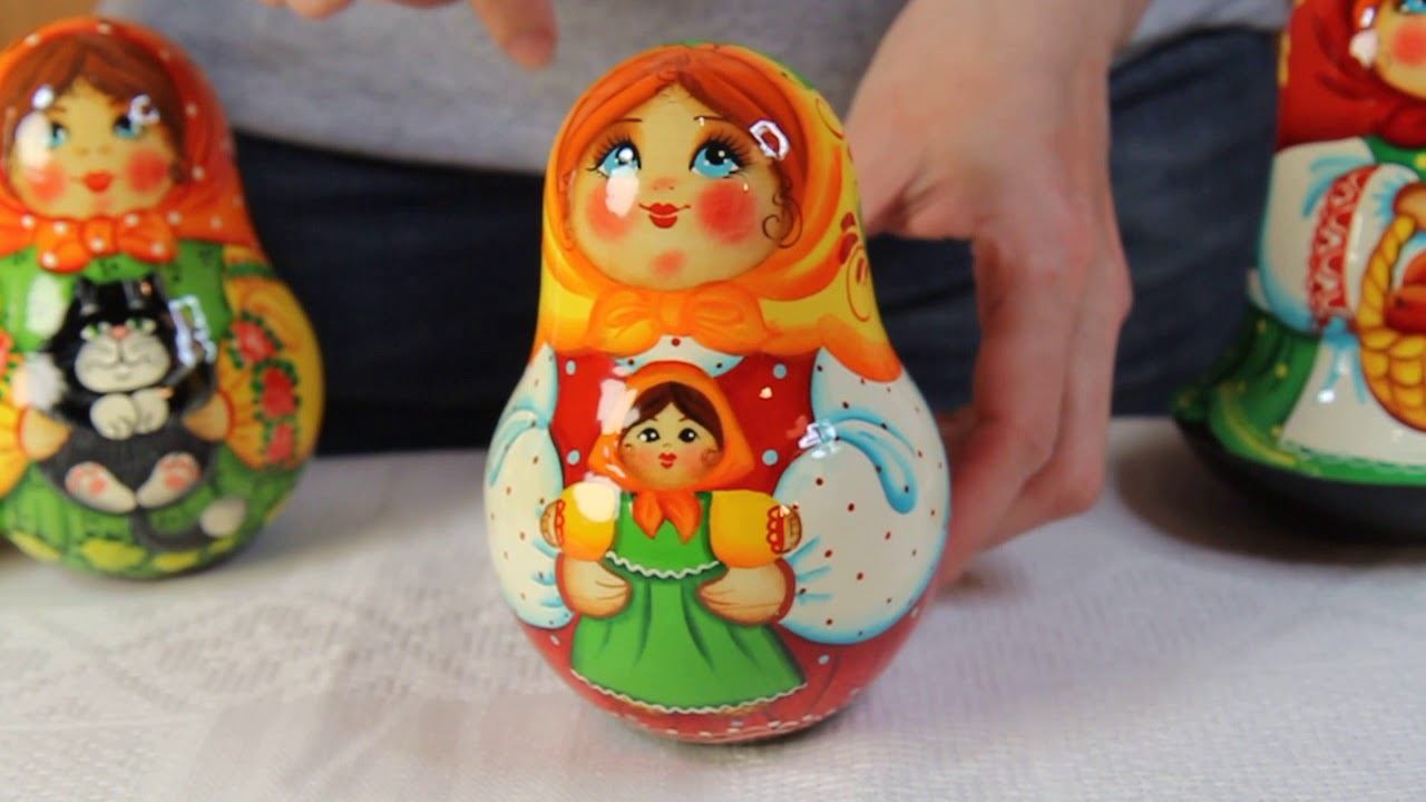Матрёшка неваляшка Девочка с куклой | www.artshop-rus.com