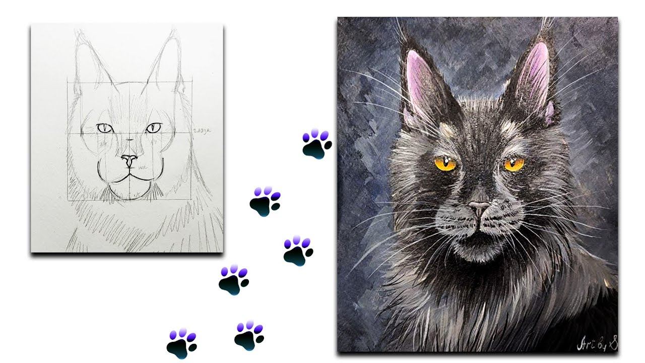 Как нарисовать мейн‑куна: пошаговый туториал от наброска до финального штриха