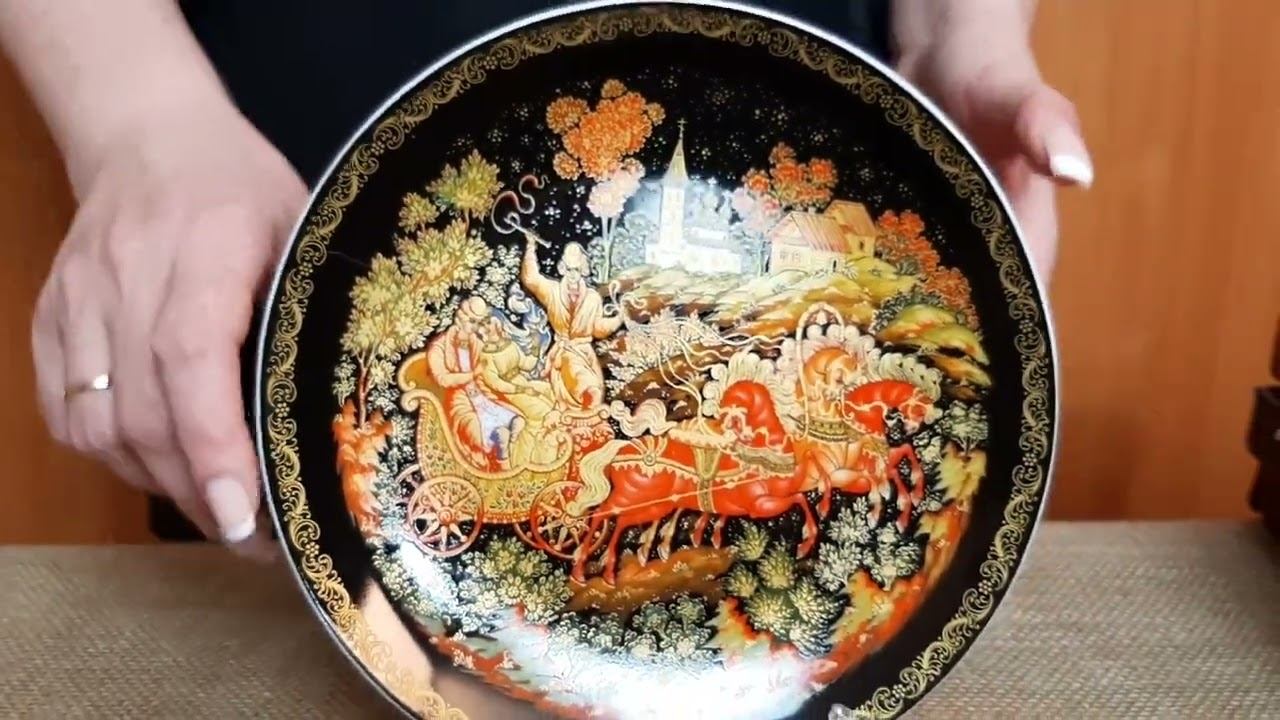 Сувенирная тарелка панно Тройка ✨ | Русские сказки