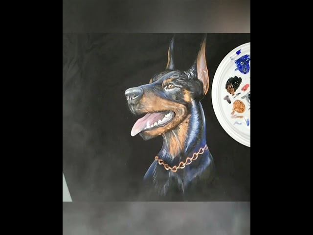 Рисунок добермана на одежде. Рисунок не доместосом =)