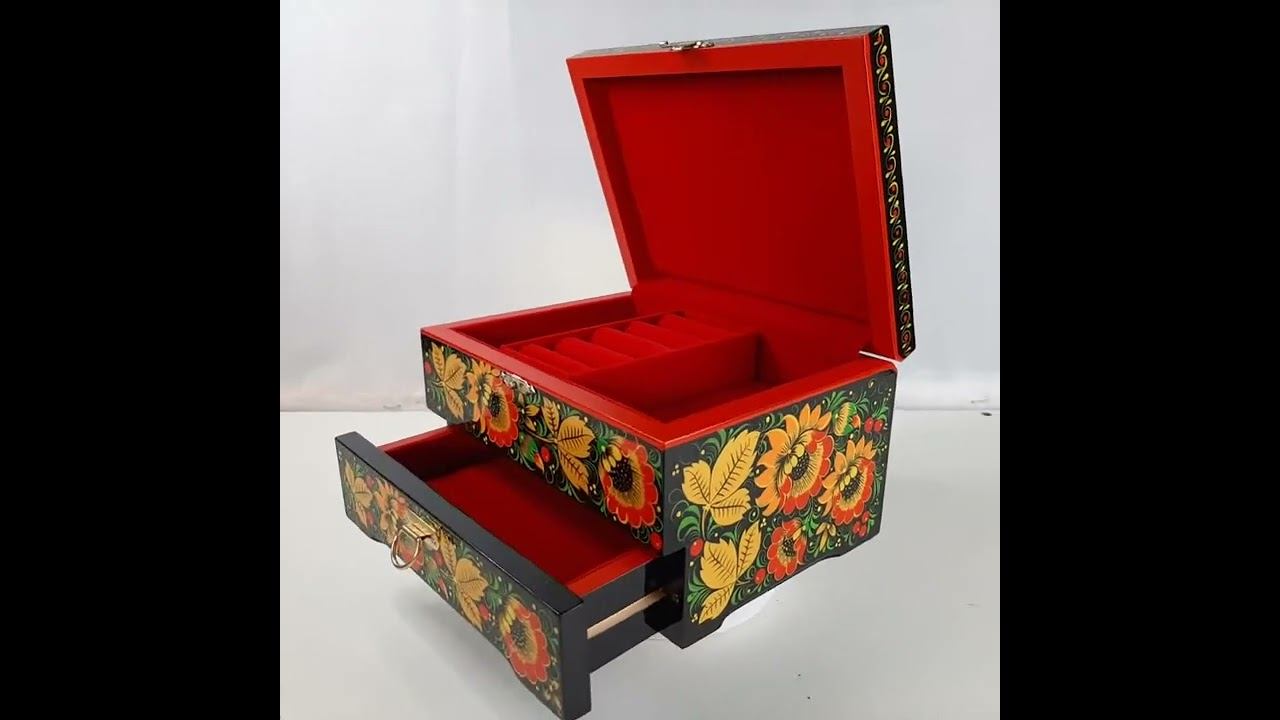 Шкатулка для украшений Хохлома Сундучок