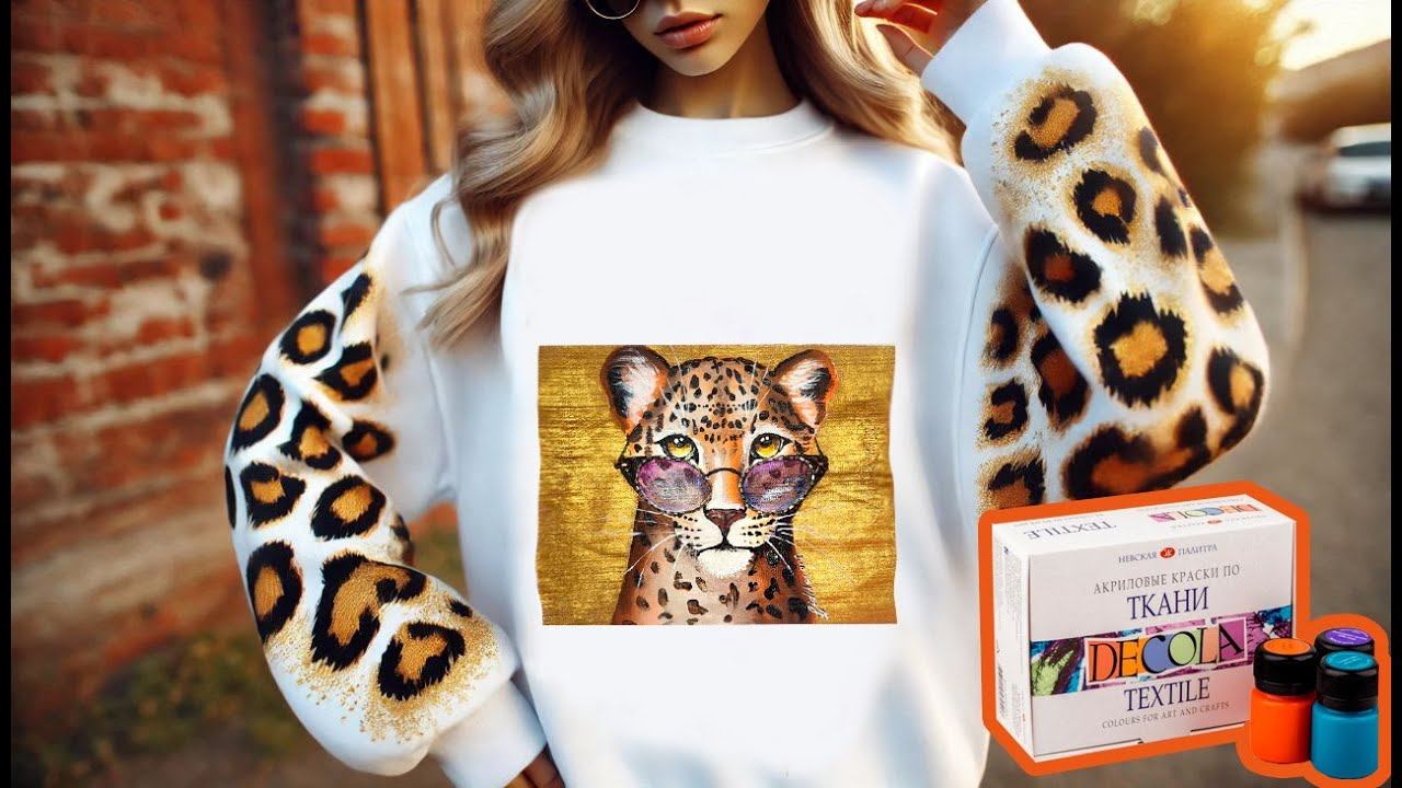 ‼️🐆👕🎨 Роспись одежды: рисуем леопарда — пошаговый мастер-класс!
