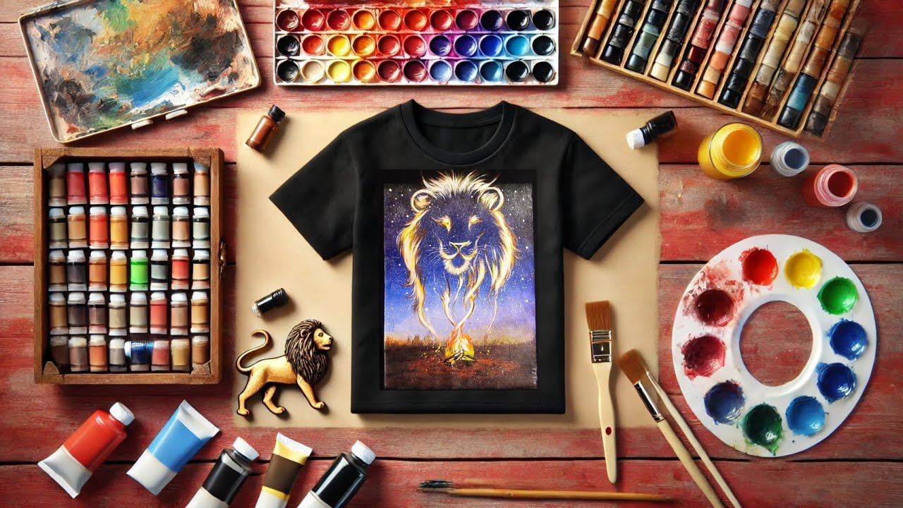 Дизайн детской футболки: рисуем львёнка — полный гайд по росписи. #Lidikss_art