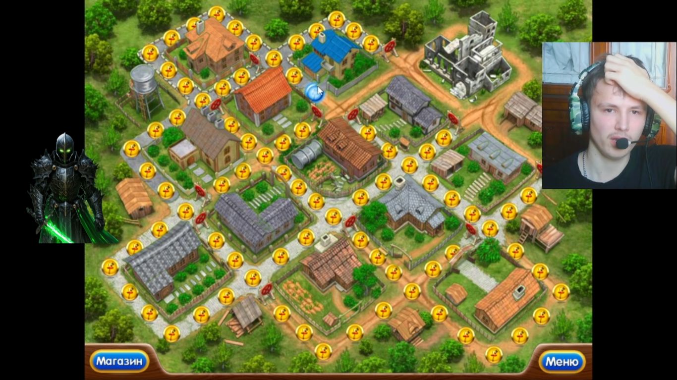 тёмный рыцарь прошёл 4 ур. на золото 2 попались сложные в весёлай ферме.  16 серия.