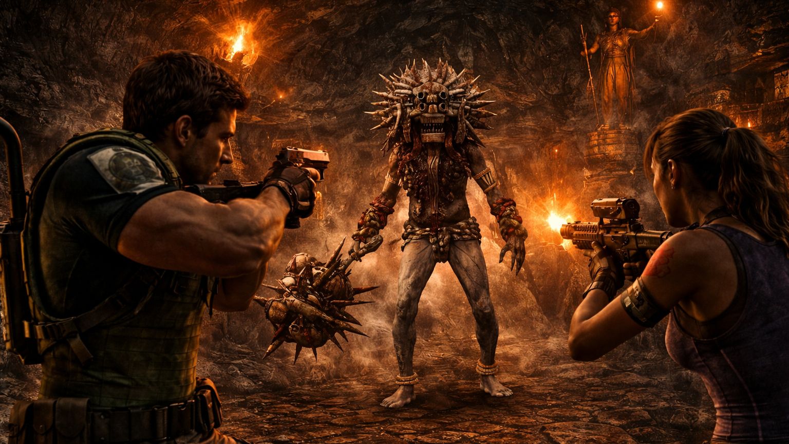 Resident Evil 5 — Прохождение №8| Глава 4-1| Пещеры, ловушки и подземный город