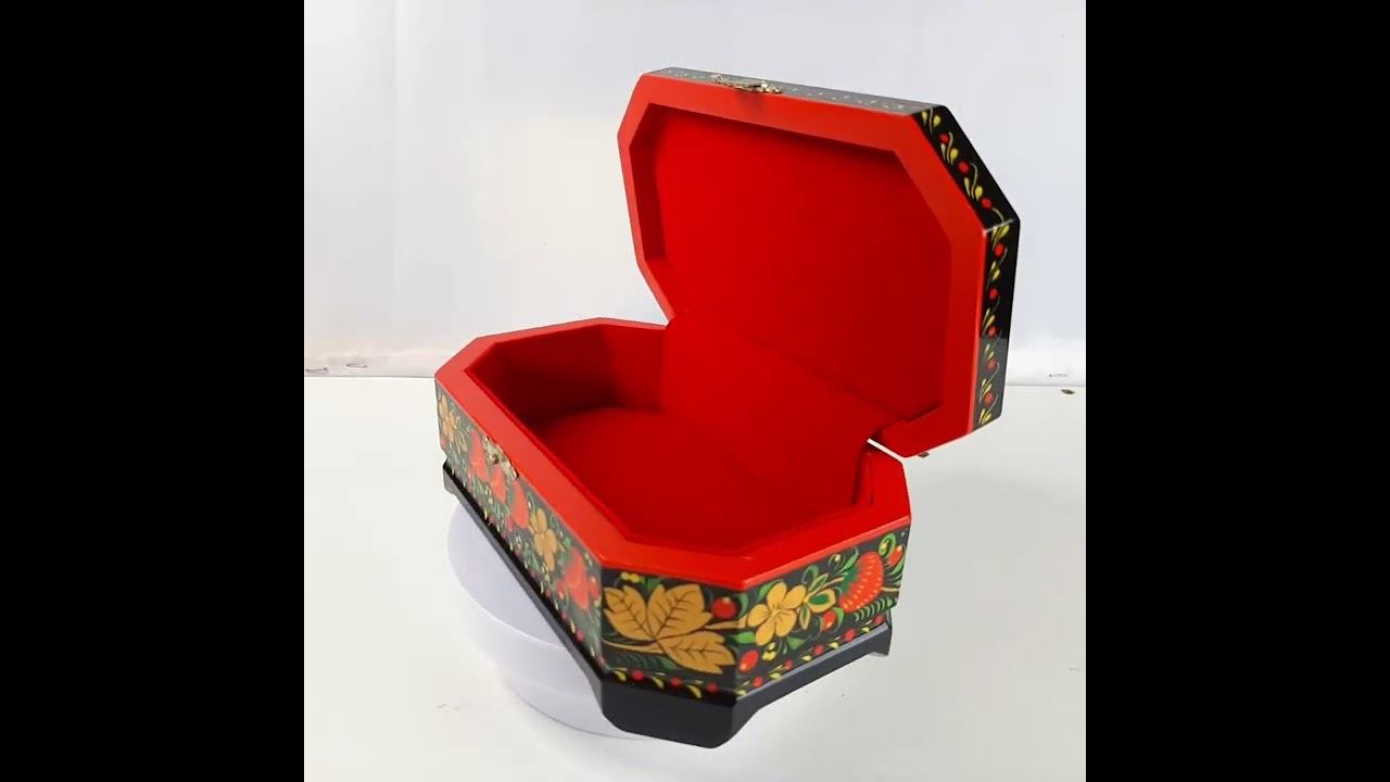 Шкатулка авторская Хохлома Русский сад