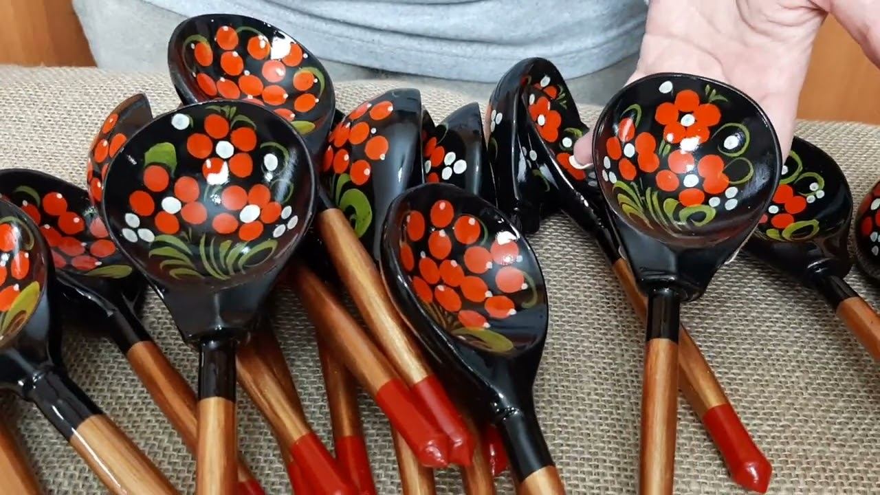 Деревянные музыкальные расписные ложки