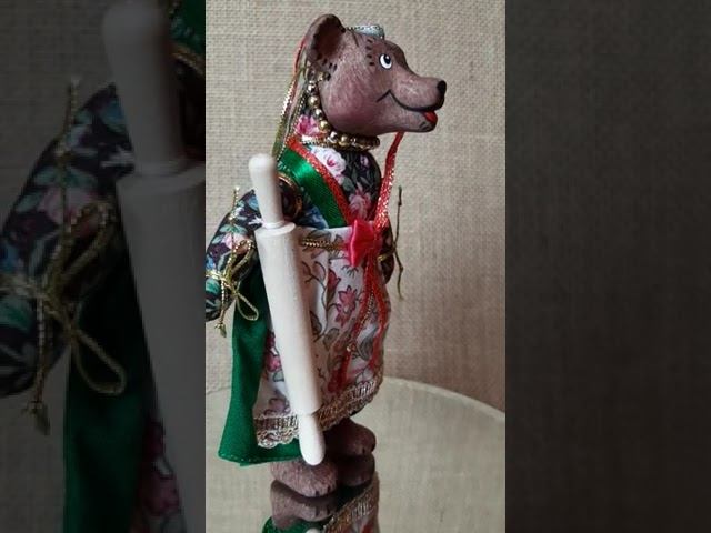 Кукла авторская Медведица со скалкой