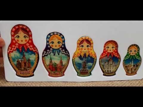 Набор магнитов на холодильник Матрешки - Москва