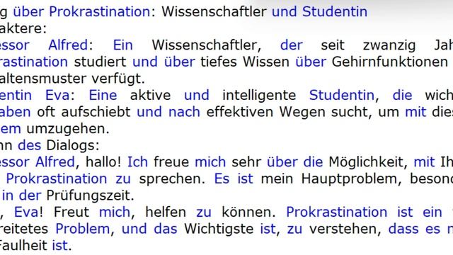 Dialog über Prokrastination