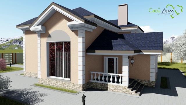 Проект двухэтажного дома со вторым светом E-048