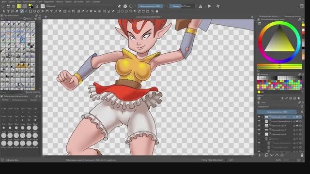 Скетч персонажа в krita, в дальнейшем для 3D печати