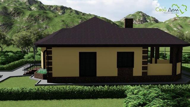 Проект одноэтажного дома до 150 м с эркером B-270