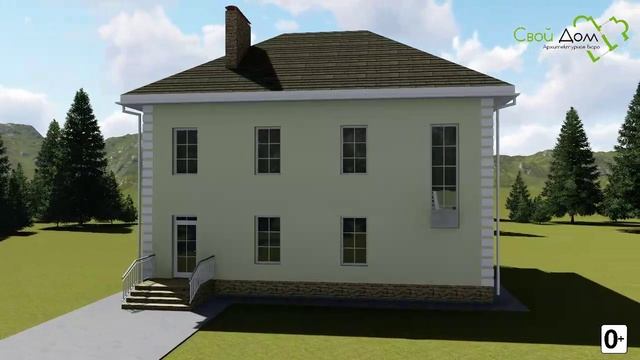 Проект дома из блоков двухэтажный D-132