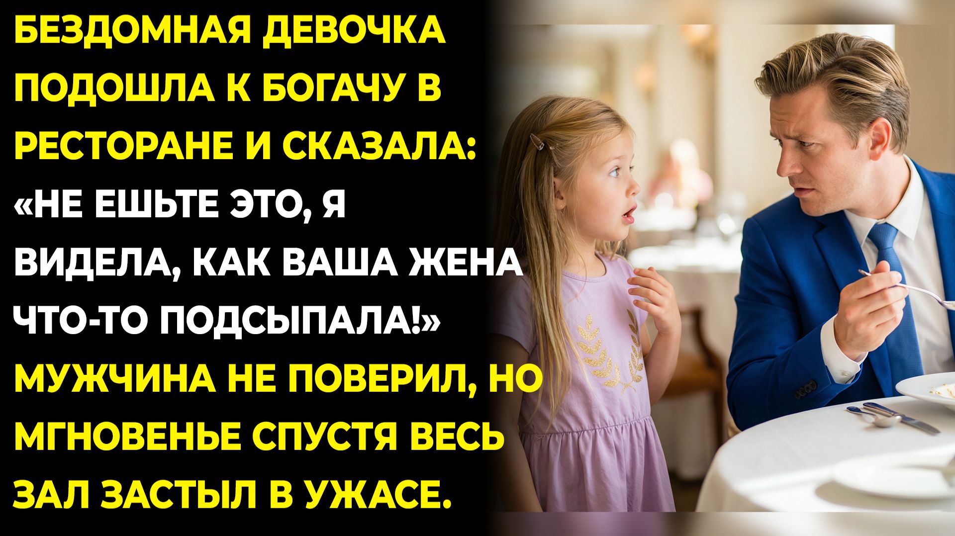 БЕЗДОМНАЯ ДЕВОЧКА вбежала в ресторан чтобы помочь. Но через МГНОВЕНИЕ весь ресторан был в ШОКЕ
