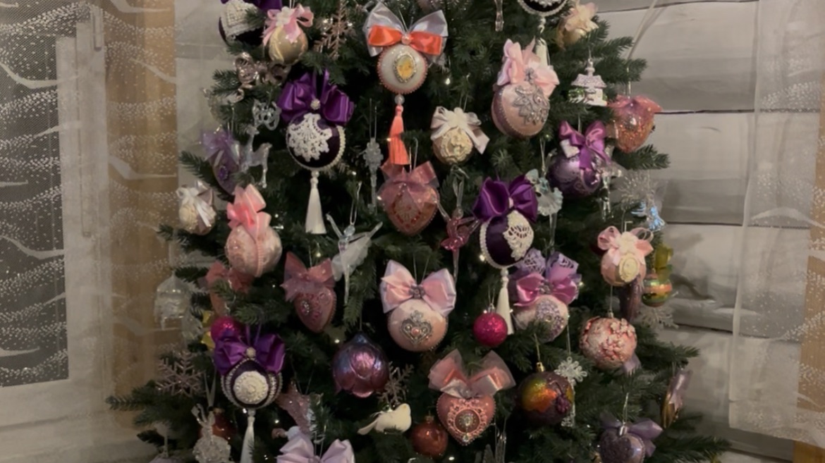 Моя ВТОРАЯ новогодняя елочка с игрушками ручной работы в моем исполнении