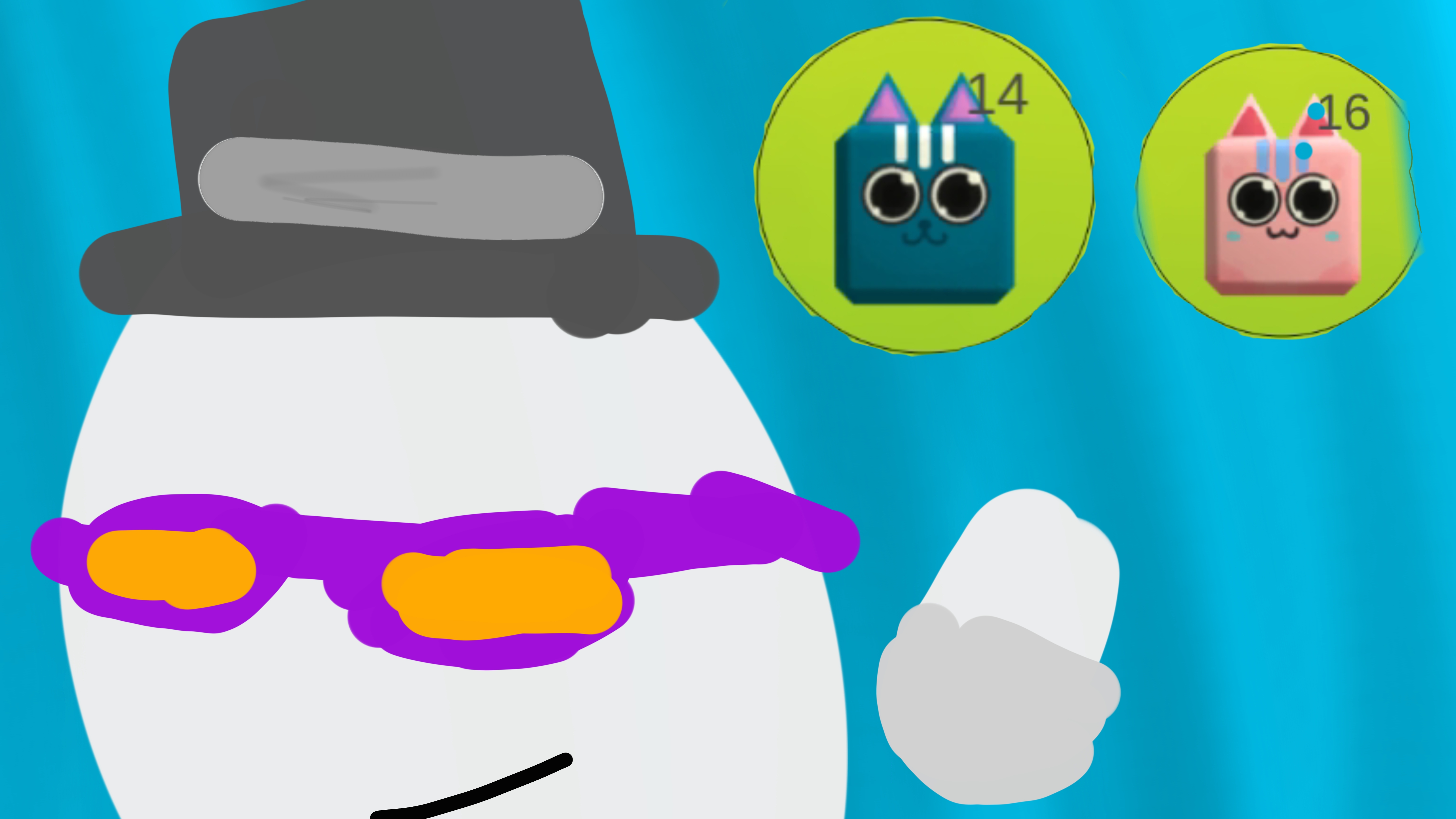 туториал на синего кота и розового кота