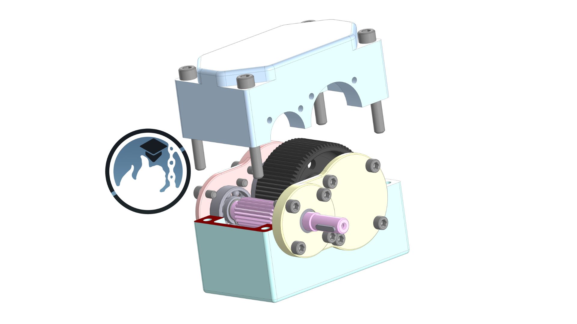 Компас 3D: Сборка редуктора и вставка стандартных элементов из библиотеки.