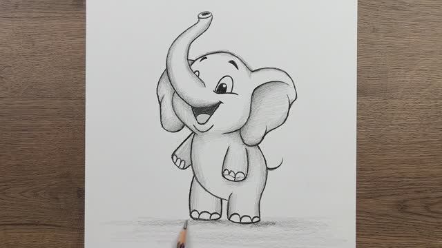Как нарисовать МИЛОГО ВЕСЕЛОГО СЧАСТЛИВОГО СЛОНЕНКА