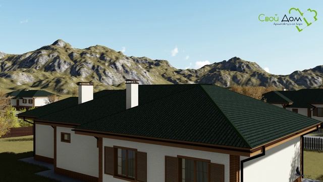 Проект дома из блоков одноэтажный B-043