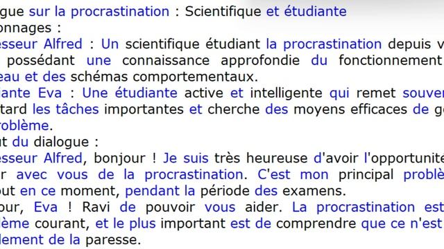 Dialogue sur la procrastination