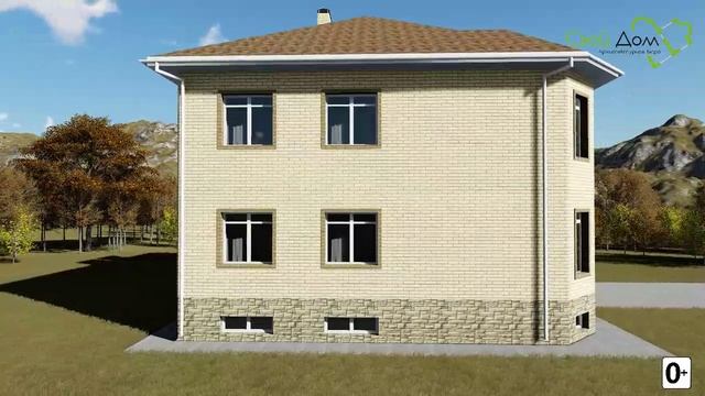 Проект двухэтажного дома на 2 семьи F-014