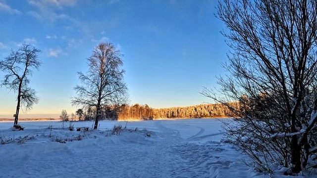 Новогодняя красота, пришли морозы, Онего замёрзло