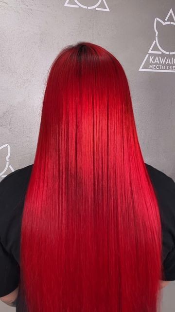 Освежили окрашивание в ярко красный на красителе Антоцианин!