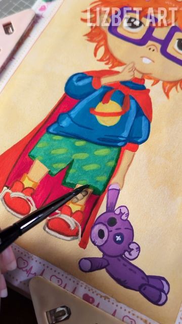 Ох уж эти детки😝#tiktok #shorts #art #gouache #lizbet