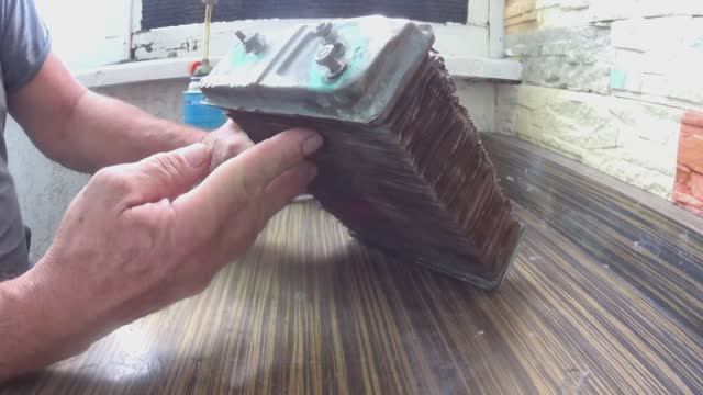 Разборка радиатора отопителя после промывки.