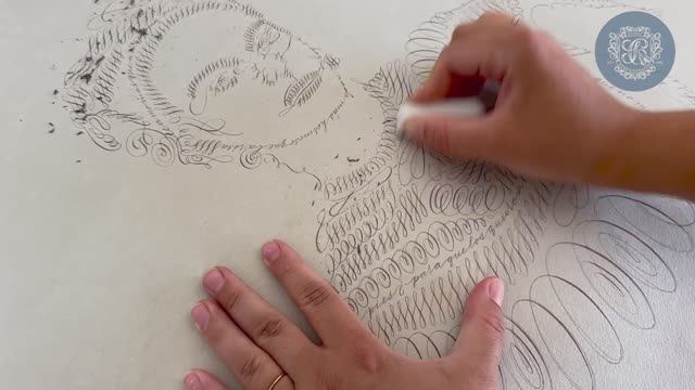 Каллиграфическое рисование. Портрет Фриды Кало