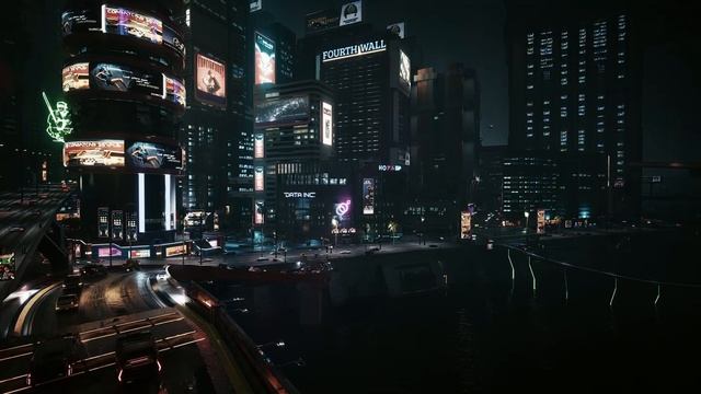 Панорама Night City в Cyberpunk 2077 | Мрачная музыка | Vol. 5