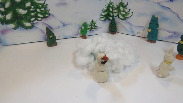 Зайчик и снеговик