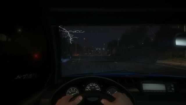 ASMR | Поездка Майкла по Лос-Сантосу и округу Блейн ночью в грозу в GTA 5. [4К]