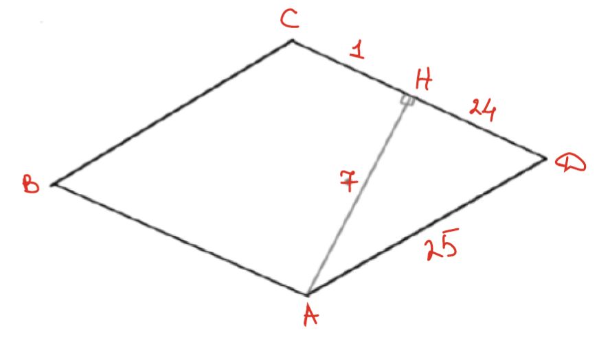 ОГЭ МАТЕМАТИКА - 23 - ВЫСОТА РОМБА