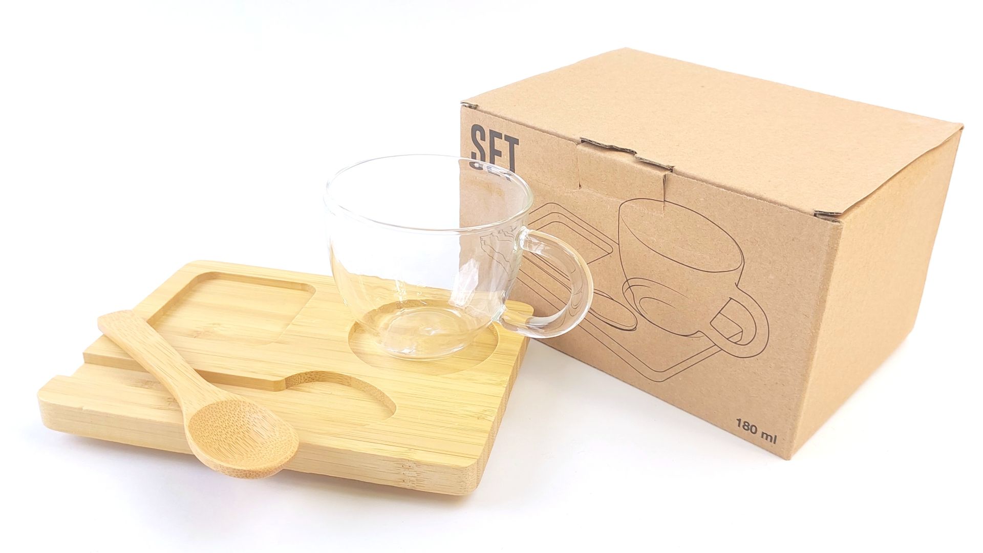 Чашка с ложкой на подставке MORKE