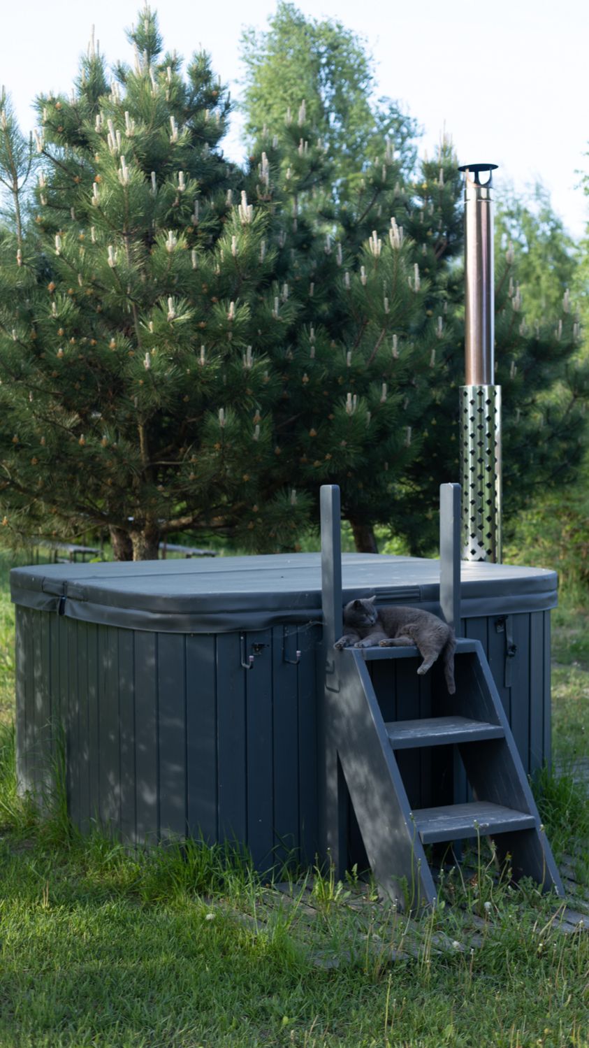 Купель Плазар (Plazar) на дровах. Выносная печь.