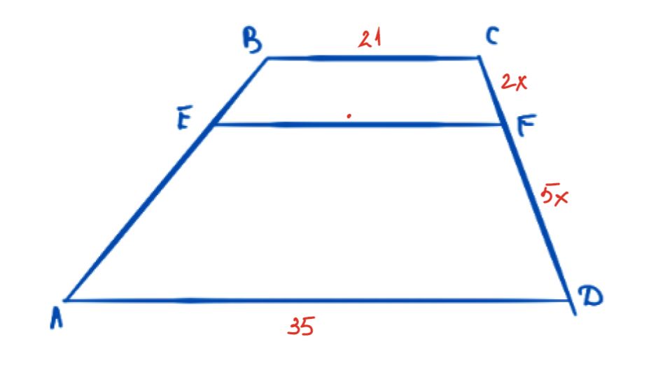 ОГЭ - МАТЕМАТИКА - 23 - ОТРЕЗОК ТРАПЕЦИИ || ОСНОВАНИЯМ